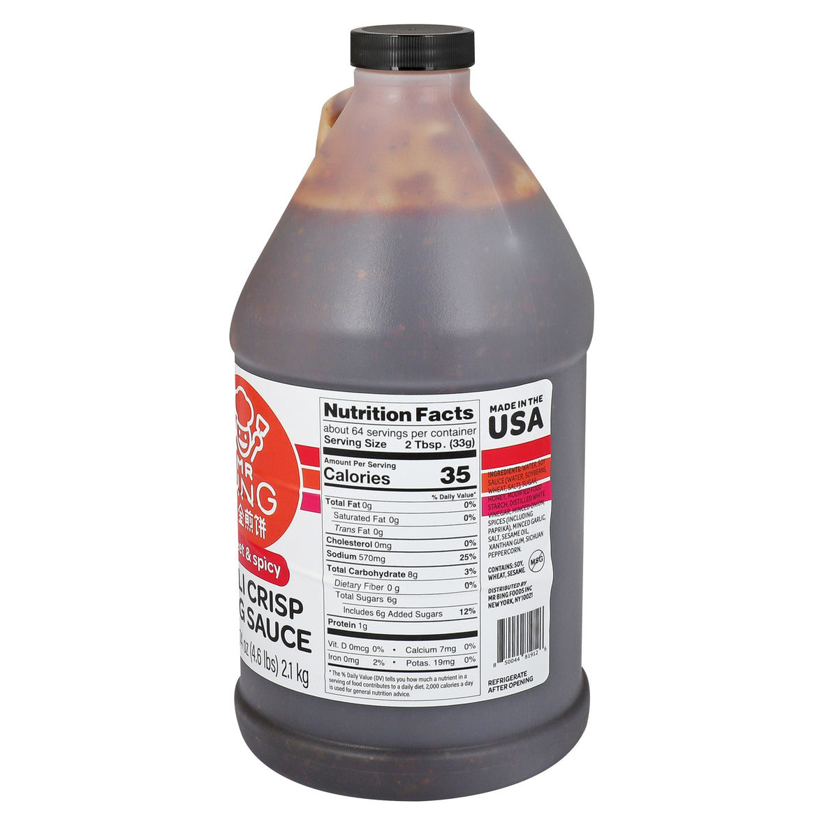 Mr Bing Sweet & Spicy Chili Crisp BBQ Sauce 74 oz Jar - (2 units per c – Mr Bing Foods